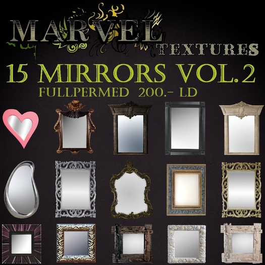 Second Life Marketplace - Marvel Mirror set Vol.2 - 15 fullpermed & awsome textures